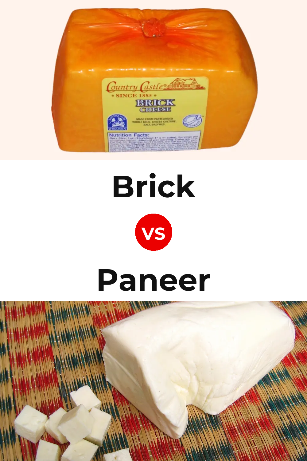 Brick Cheese vs Paneer Cheese: What's the Difference? | Taste, Texture ...
